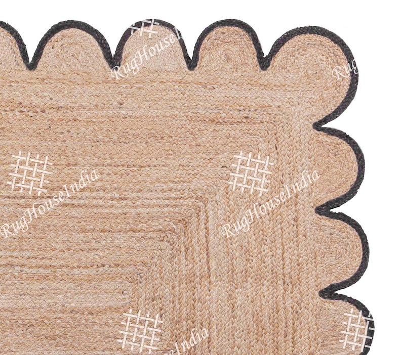 Scalloped Jute Rug Every Color Scallop Rug Natural Jute Area | Etsy
