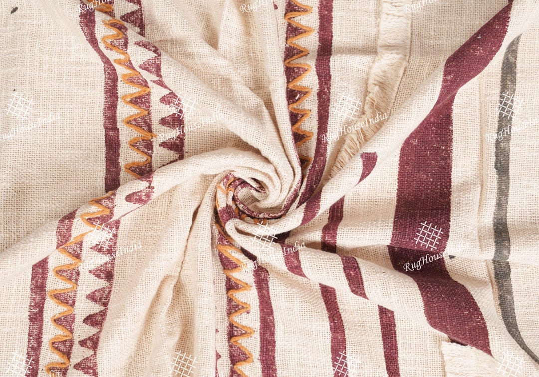 Indian Handmade Soft Cotton Throws Blankets, Hand Loom Hand Block ...
