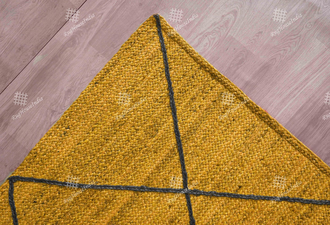 Large Area Jute Rug, Diamond Pattern Rug, 8x10 Jute Area Rug, Bohemian ...