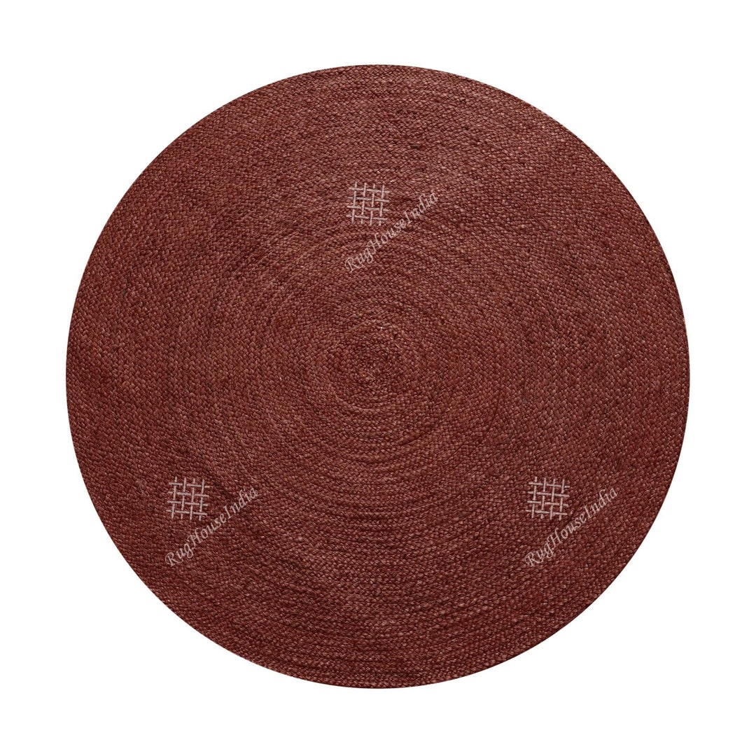 Custom Size Hand Braided Jute Round Area Rug Every Color, Circle Area ...