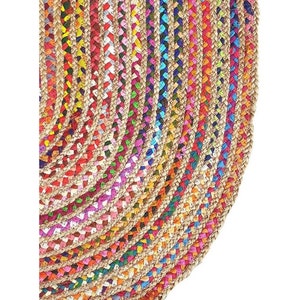 Hand Braided Bohemian Colorful Jute Cotton Chindi Area Rug - Etsy