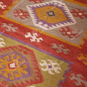 Custom Size Handwoven Kilim Wool Jute Dhurrie Rug With Fringes Rug ...