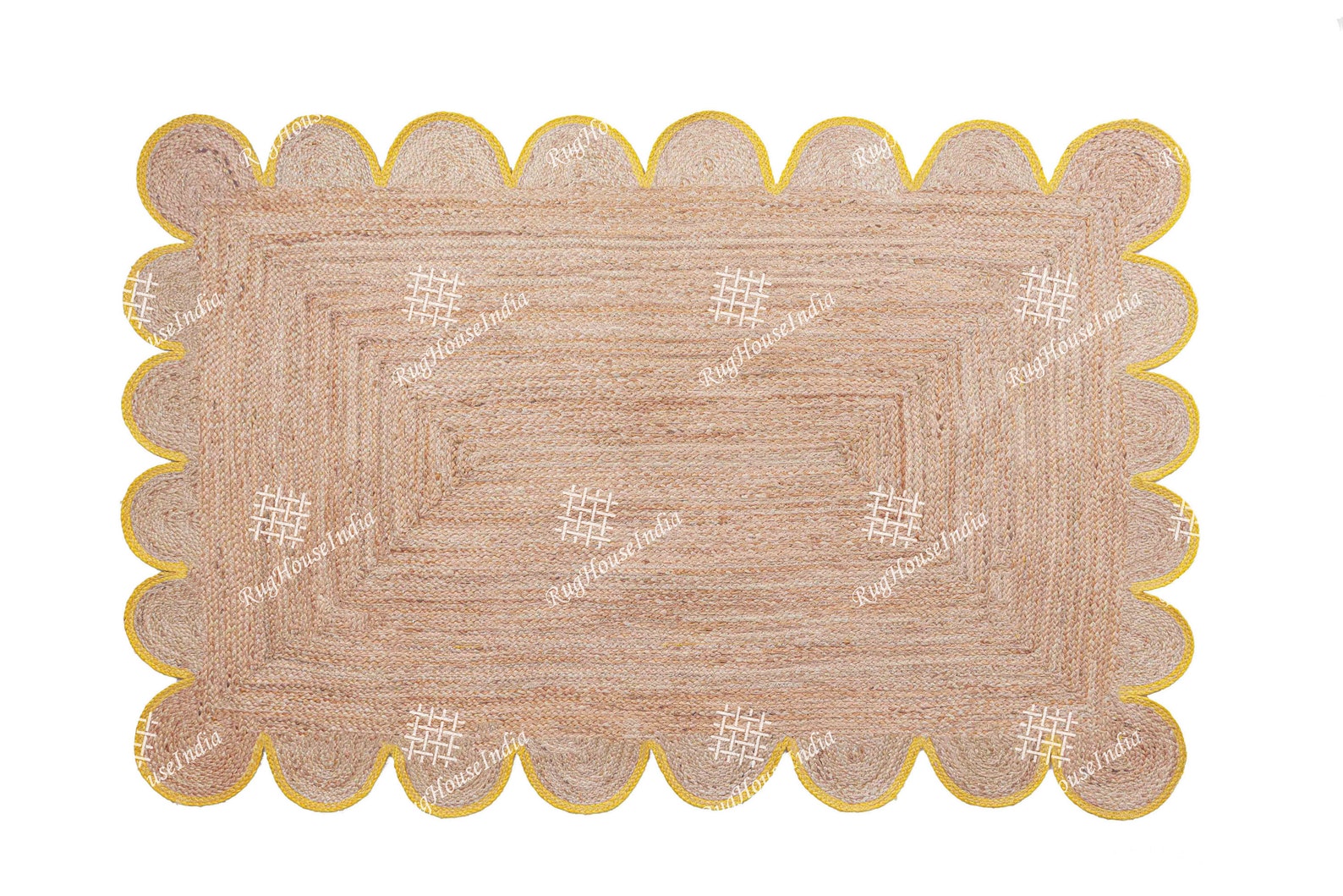 Scalloped Jute Rug Every Color Scallop Rug Natural Jute Area | Etsy