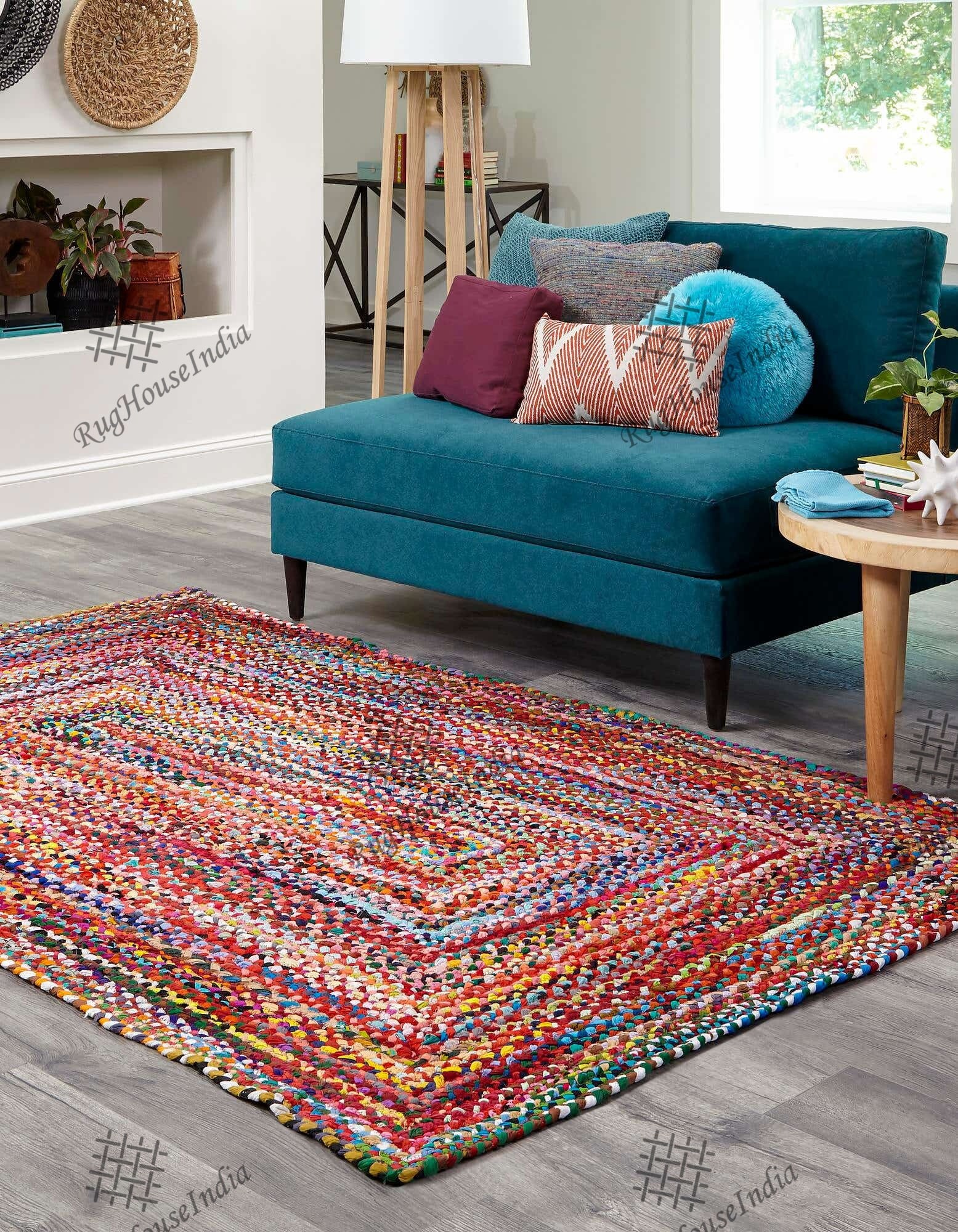 Hand Braided Cotton Mud Clothes Carpet/rug Handmade Chindi - Etsy