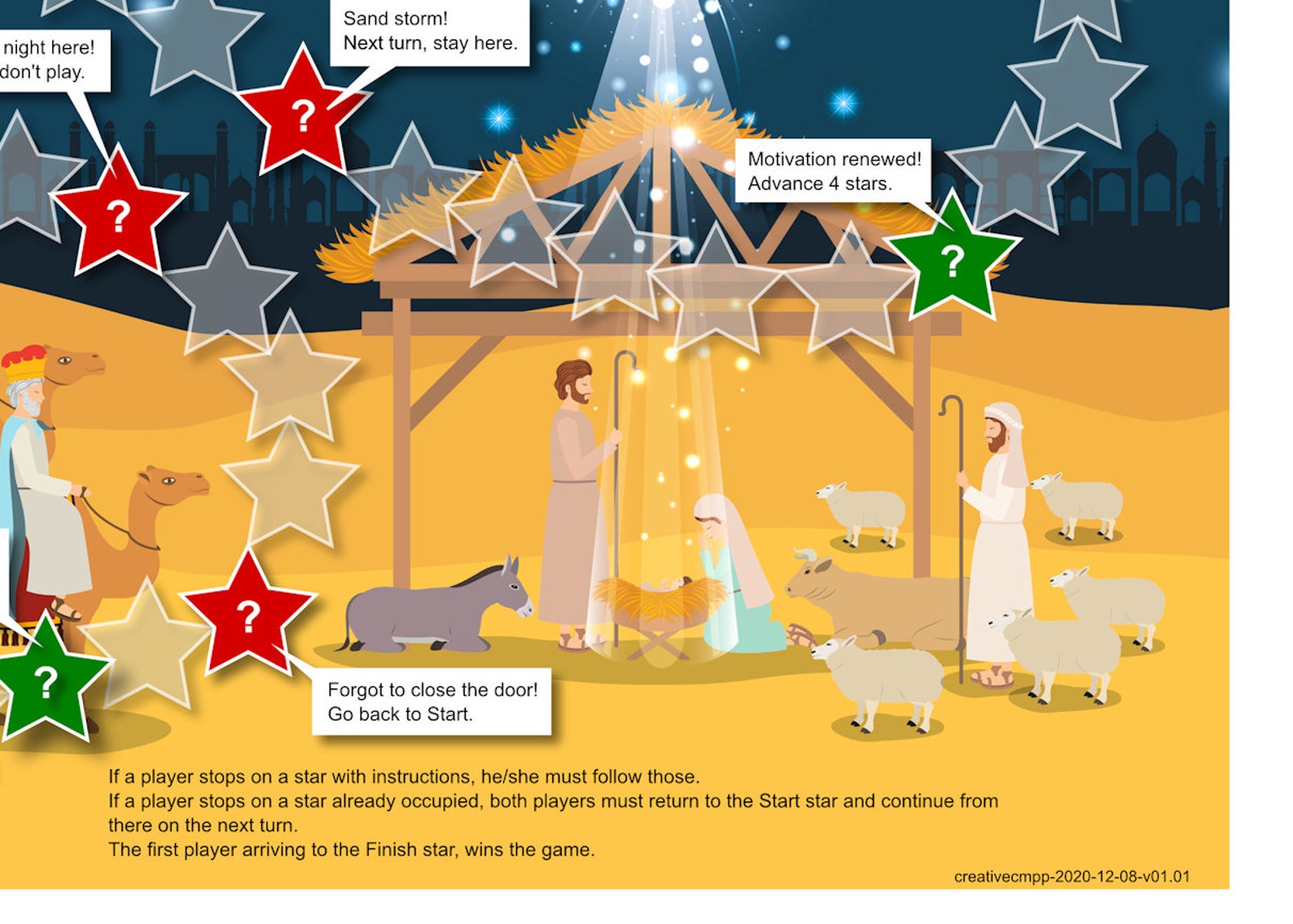 Print & Play! Board Game - Follow the Star - Size A4 or A3 - Etsy