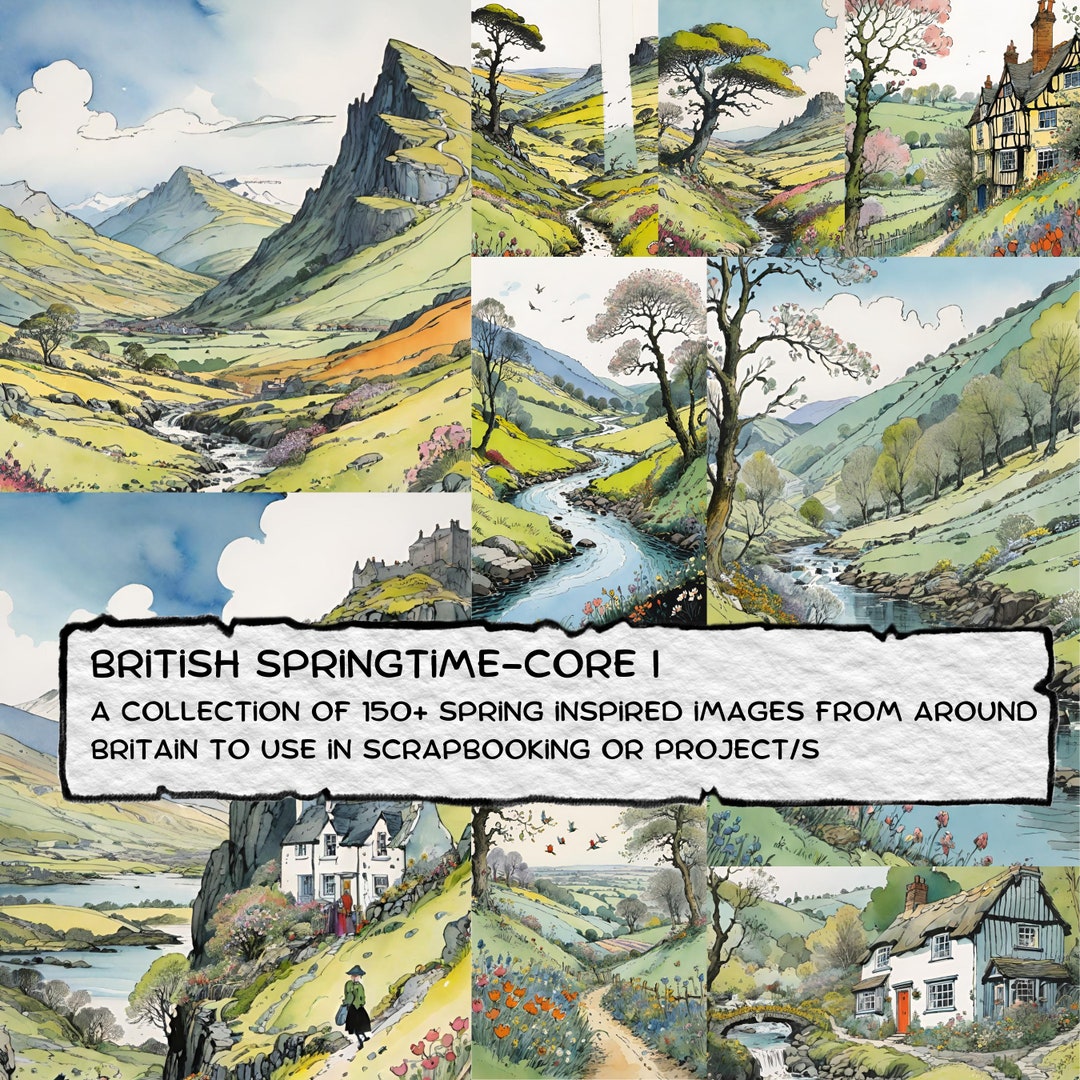 150 Springtime Britain 1 Digital Clipart for Scrapbooking, Digital Art ...