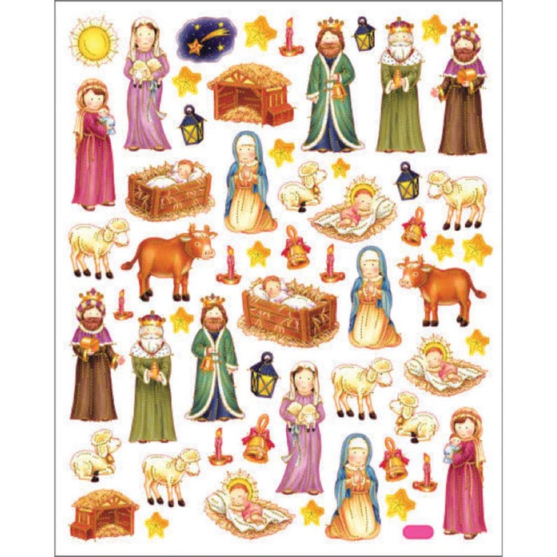 Sticker King Christmas Stickers Nativity Scene - Etsy