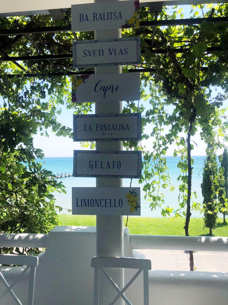 Amalfi Theme Welcome Sign Positano Lemon Welcome Sign for - Etsy