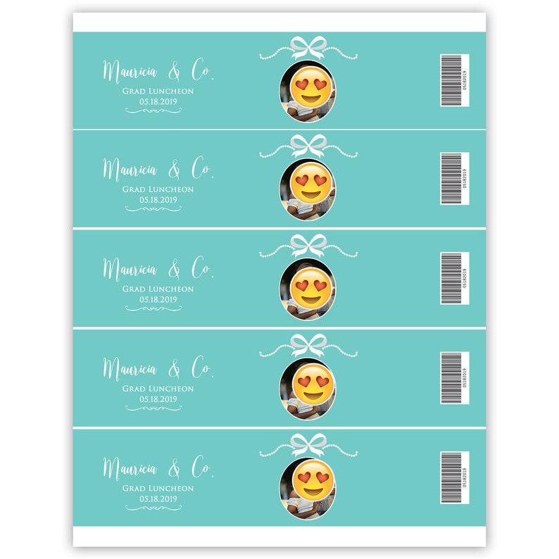 Water bottle label Breakfast at Tiffanys | Etsy