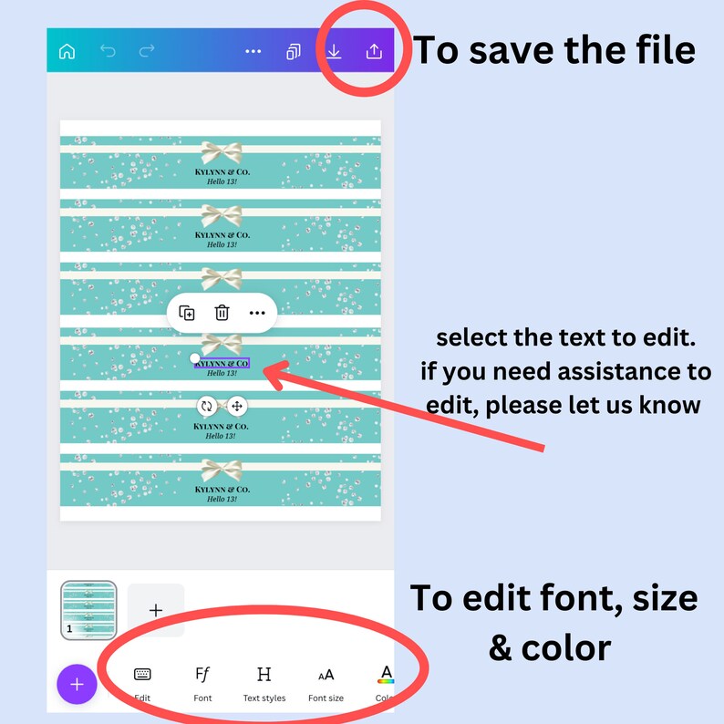 EDIT YOURSELF Water Bottle Label Diamond Breakfast at Tiffanys JPG File ...