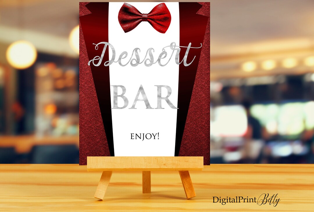 Dessert Bar Sign, Dessert Table Sign, Tuxedo Birthday Invitation, Men ...
