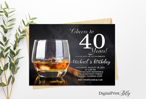 40th Birthday Invitations For Men