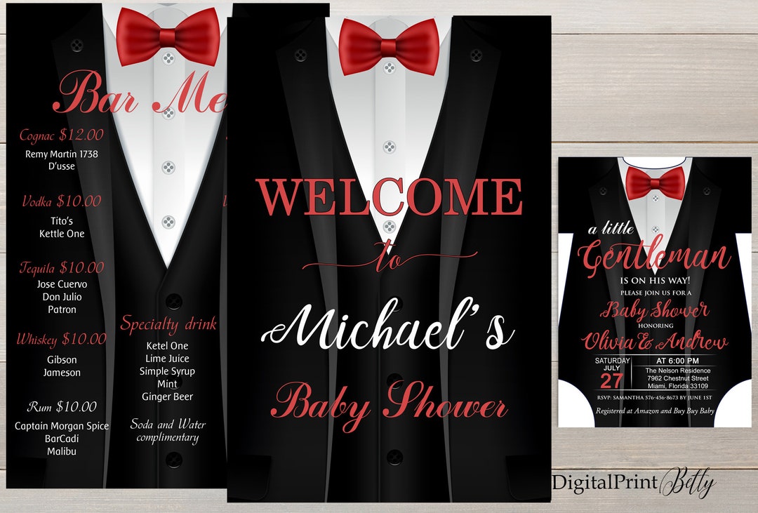 Men Birthday Bar Menu, Tuxedo Birthday Menu, the Tuxedo Bar Menu ...
