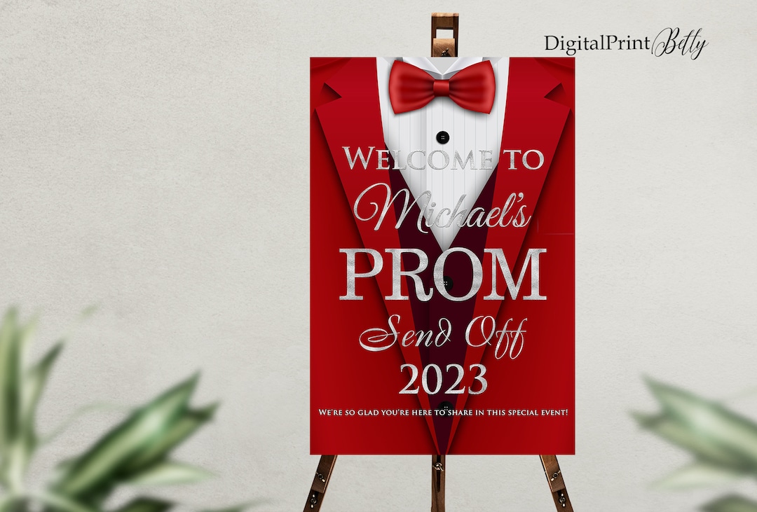 Welcome Sign Prom Send Off, Welcome Sign, Gold and Red, Gold and Blue ...