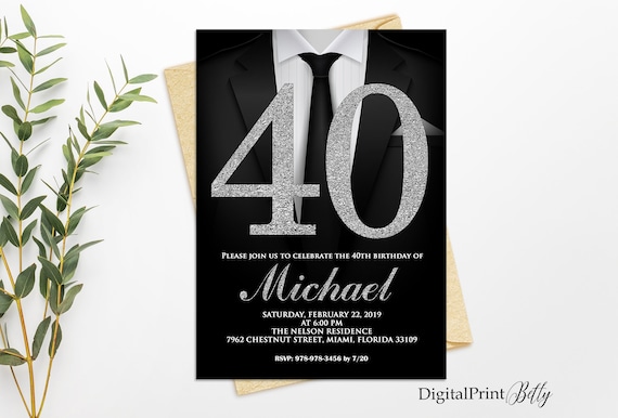 40th Birthday Invitations For Men