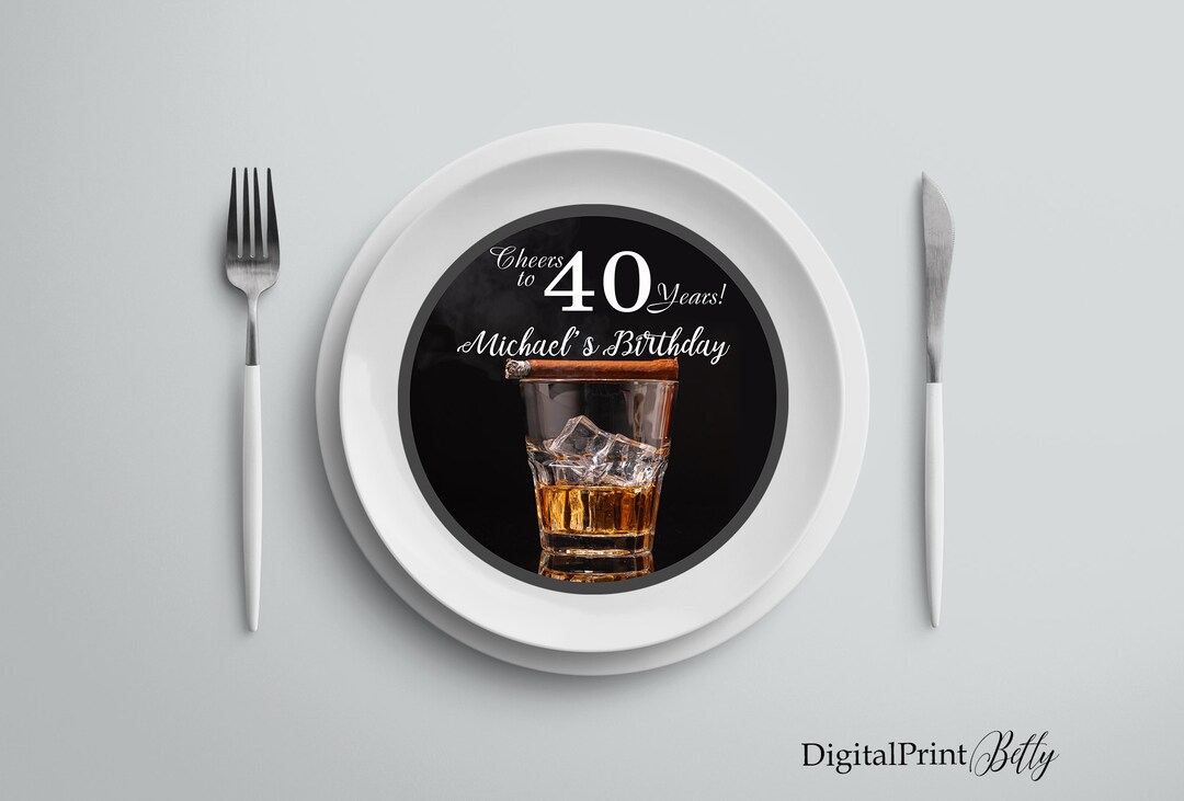 Charger Plate Insert, Birthday Charger Plate Insert, Men Birthday Party ...