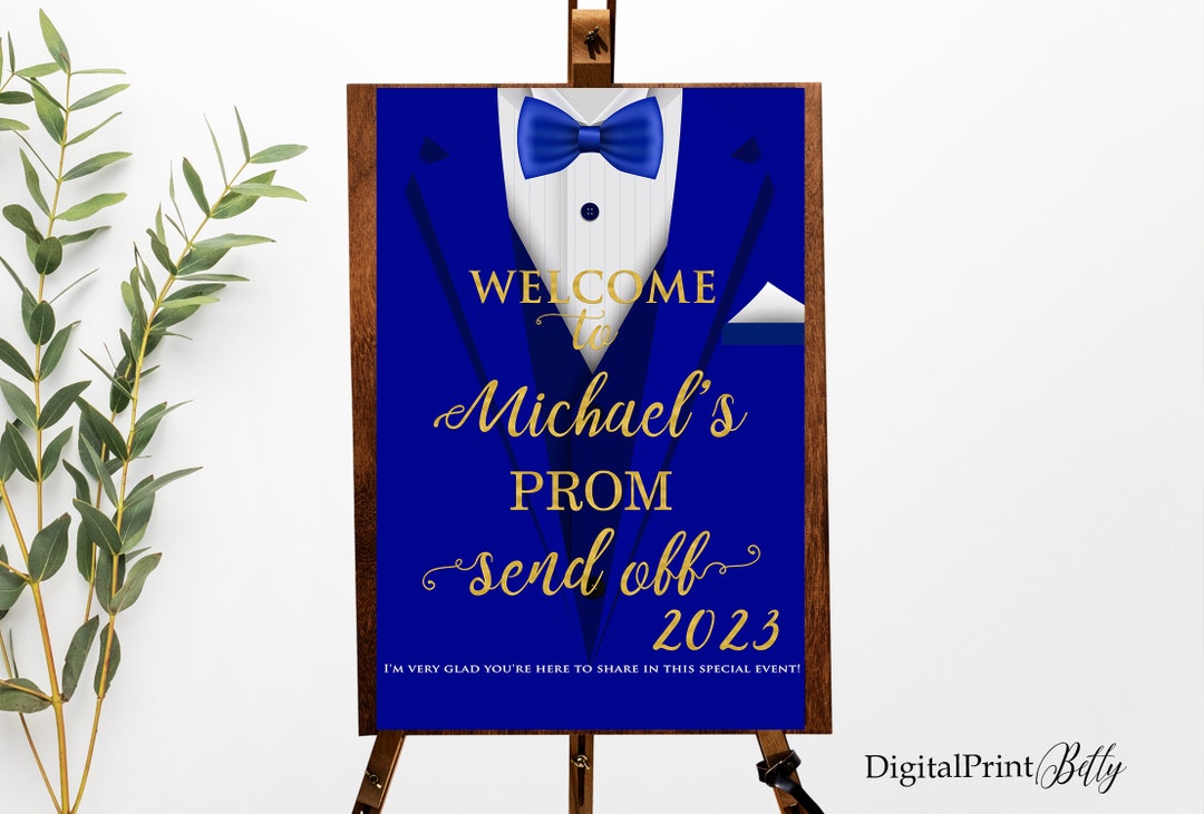 Welcome Sign Prom Send Off, Welcome Sign, Gold and Royal Blue, Gold and ...