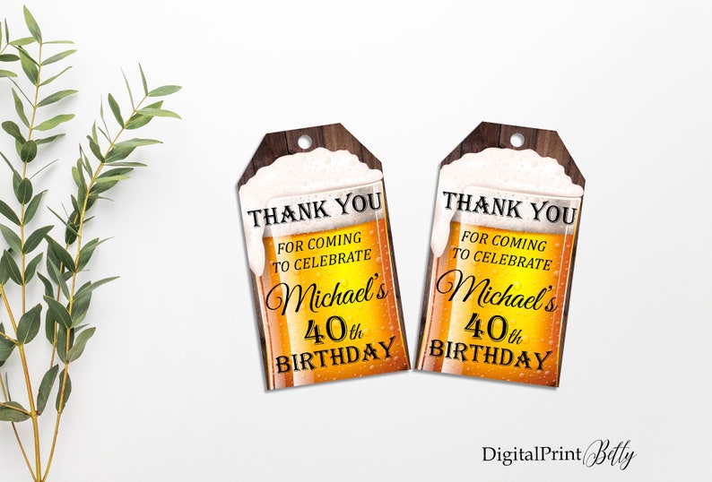 Birthday Thank You Beer Themed Favor Tag Beer Favor Tag - Etsy