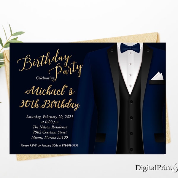 Tuxedo Invitation - Etsy