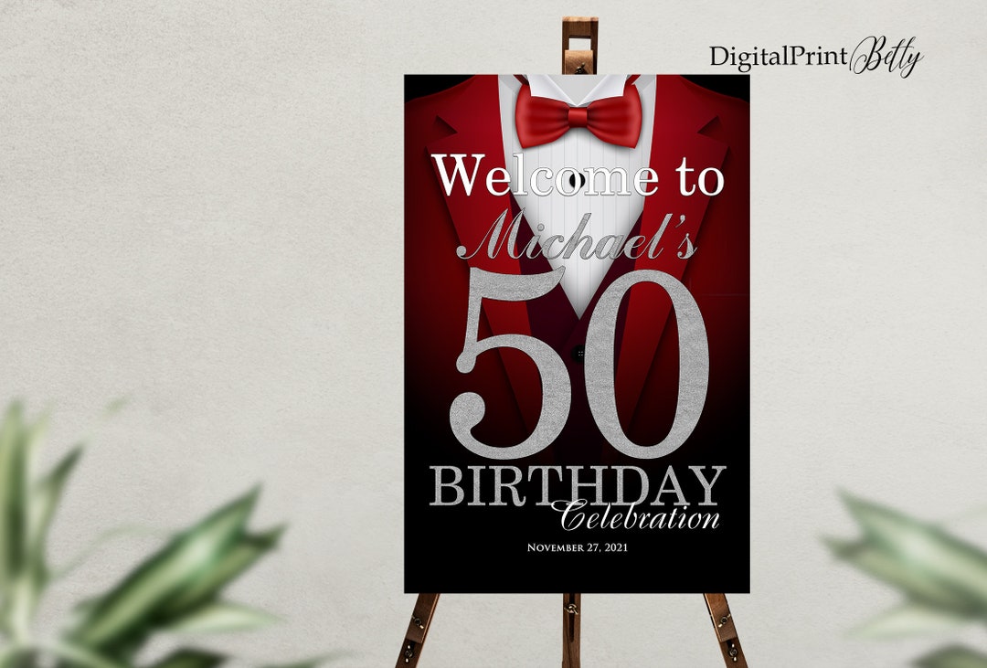 50th Birthday Welcome Sign Welcome Sign Birthday Sign - Etsy