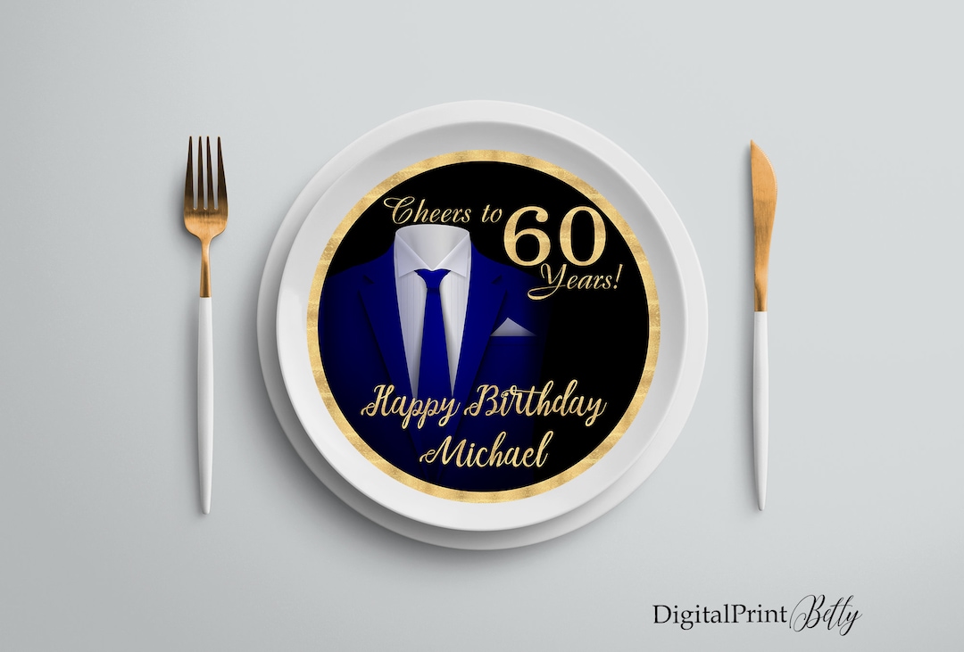 Charger Plate Insert, the Suit Birthday Charger Plate Insert, Men ...