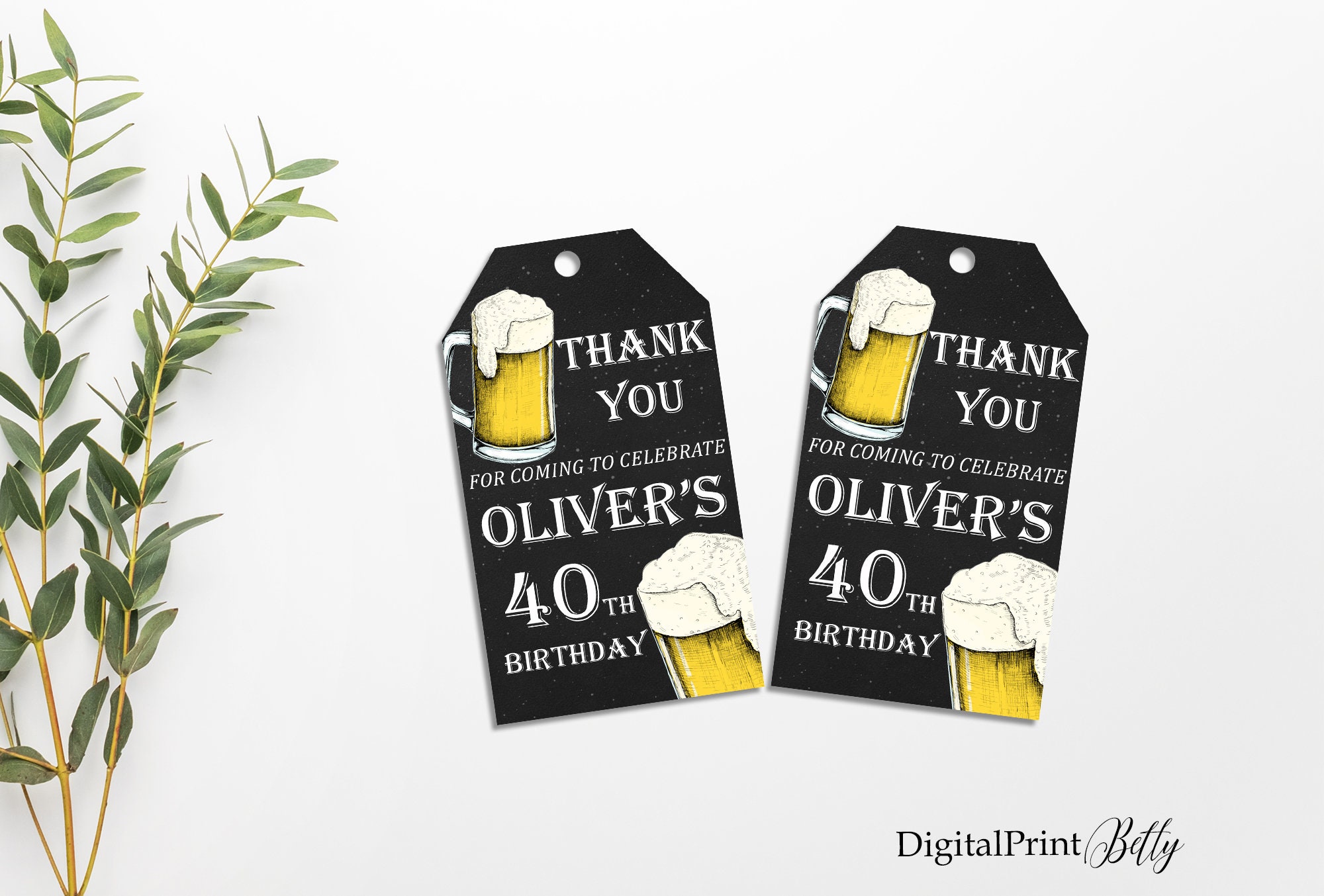 Birthday Thank You Beer Themed Favor Tag Beer Favor Tag - Etsy