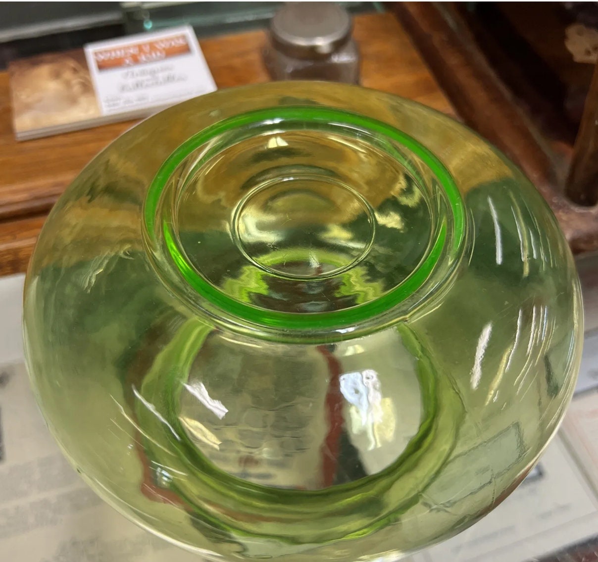 Uranium Glass Fish Bowl - Etsy