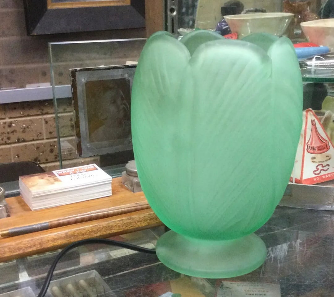 Vintage Bagley Uranium Glass Lamp - Etsy