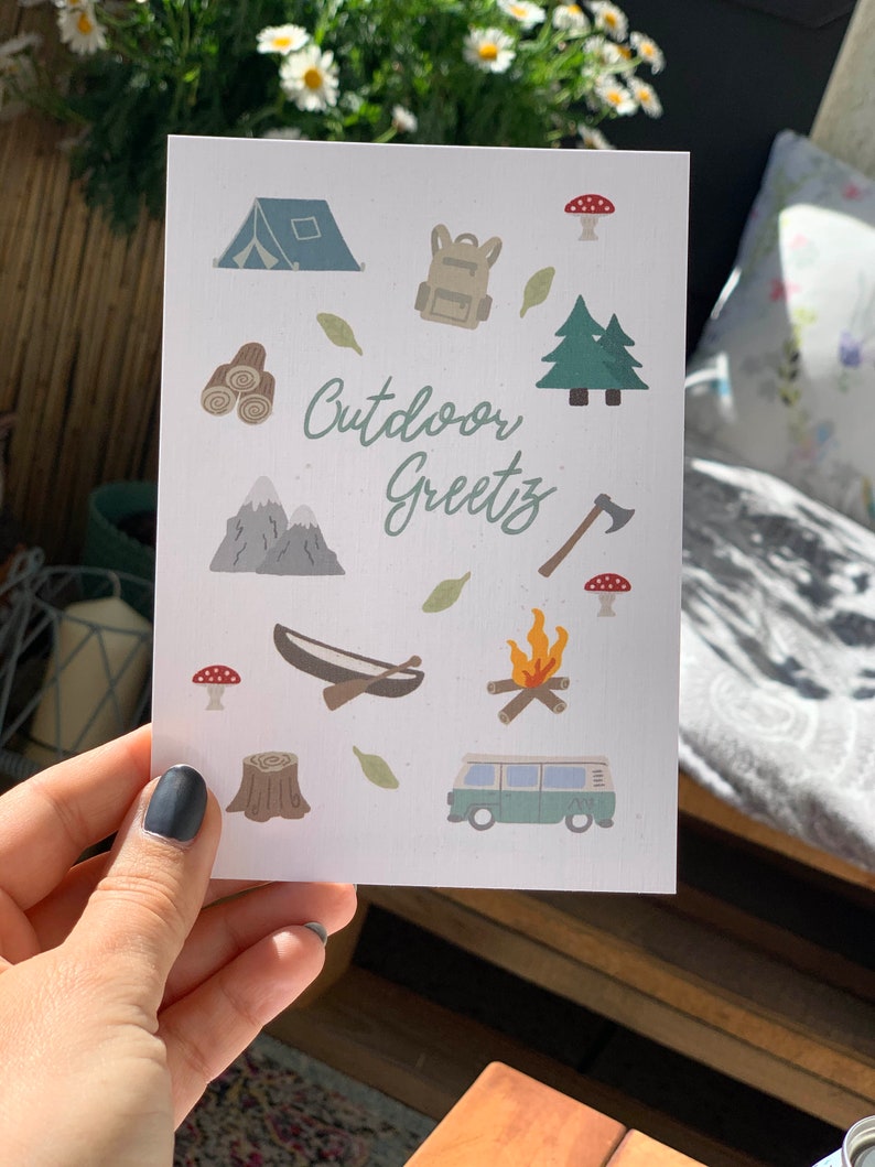 Outdoor Greetz Postcard Greeting Card Travel Camping - Etsy