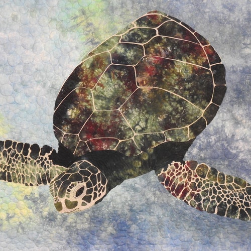 Seawell Sea Turtle Collage Quilt Pattern by Laura Heine of - Etsy