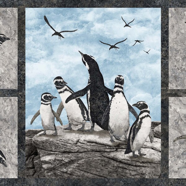 Penguin Fabric - Etsy