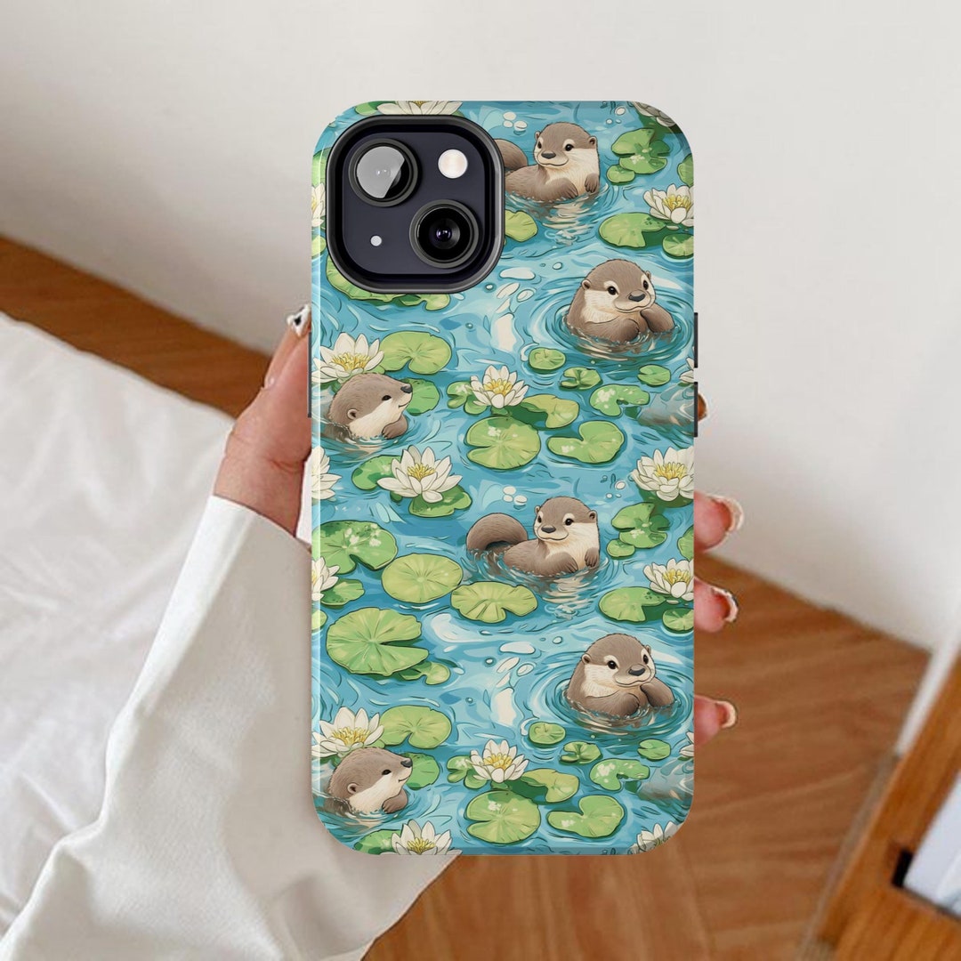 Cute Otter Phone Case, Watercolor Sea Otters iPhone Cover, Animal ...