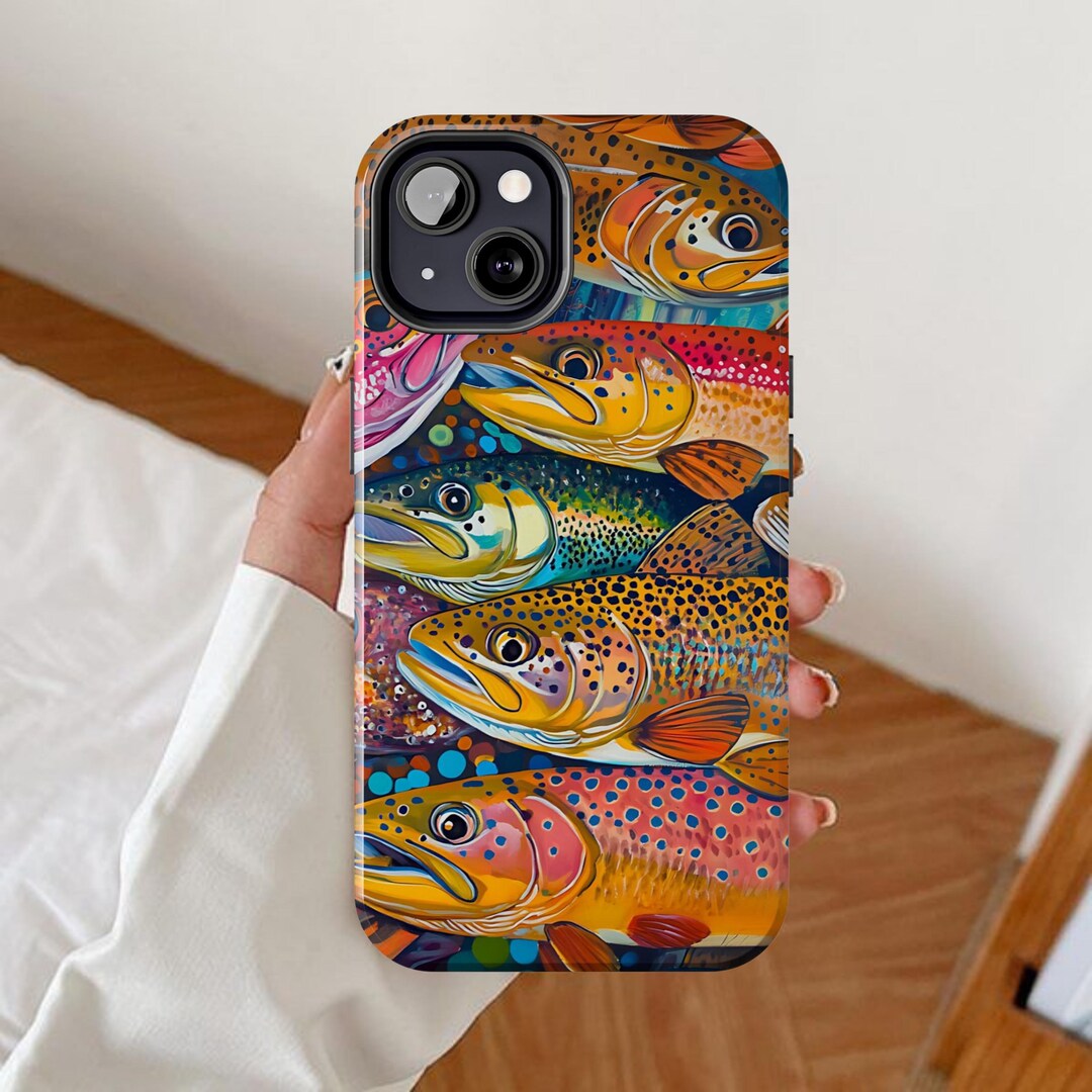 Trout Fish Phone Case, River Fishing iPhone Cover, Marine Sea Life ...