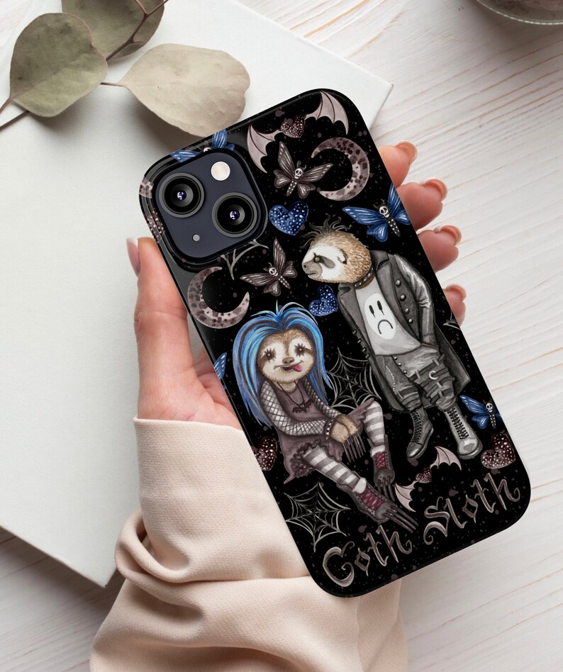 Goth Sloth Phone Case Sloths iPhone Cases Funny Animal - Etsy