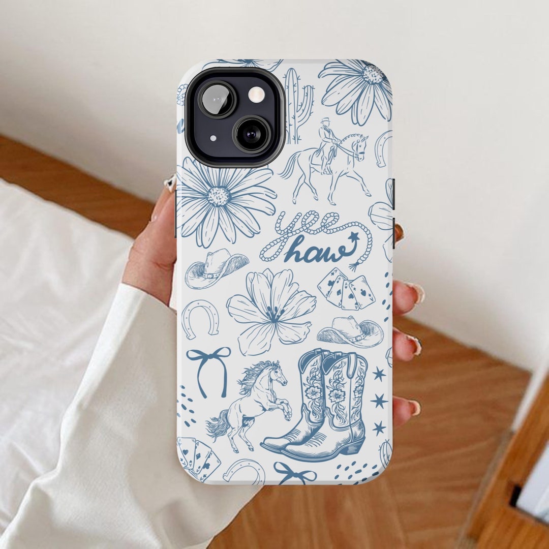 Coastal Cowgirl Phone Case, Blue Western iPhone Cases, Coquette Preppy ...