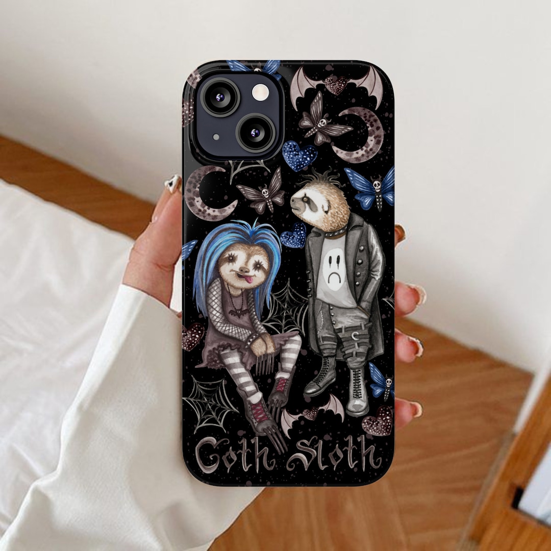 Goth Sloth Phone Case Sloths iPhone Cases Funny Animal - Etsy