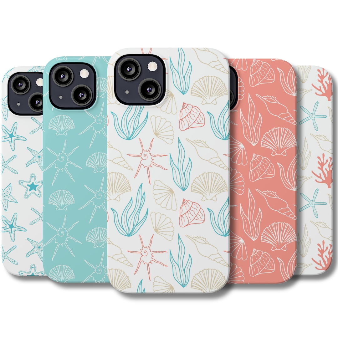 Seashell Phone Case, Ocean Pattern iPhone Cases, Minimalist Gift, Beach ...