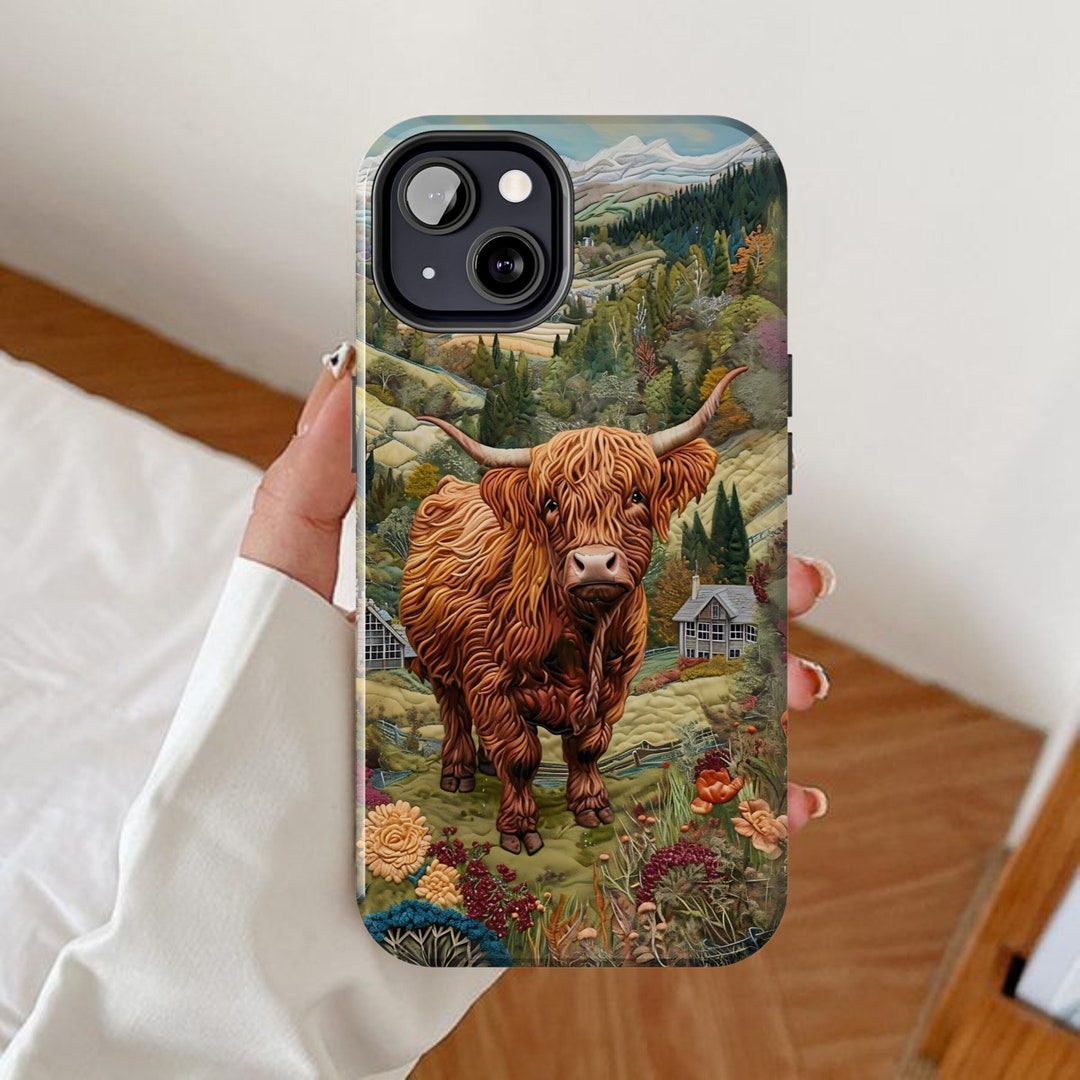 Highland Cow Phone Case, Cows Animal Themed Design, Mountain Nature ...