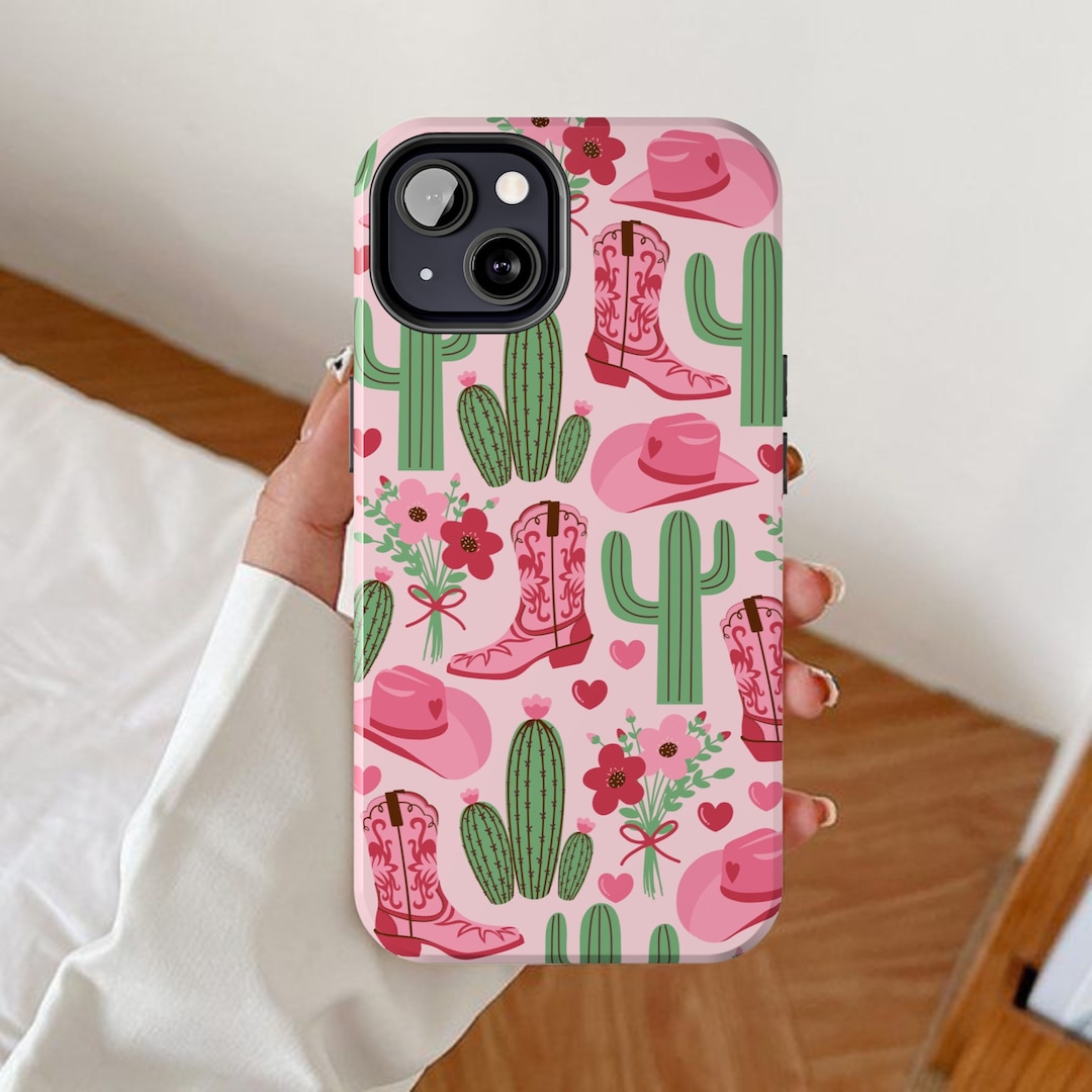 Cowgirl Phone Case, Cactus iPhone Cases, Pink Western Themed Cover ...