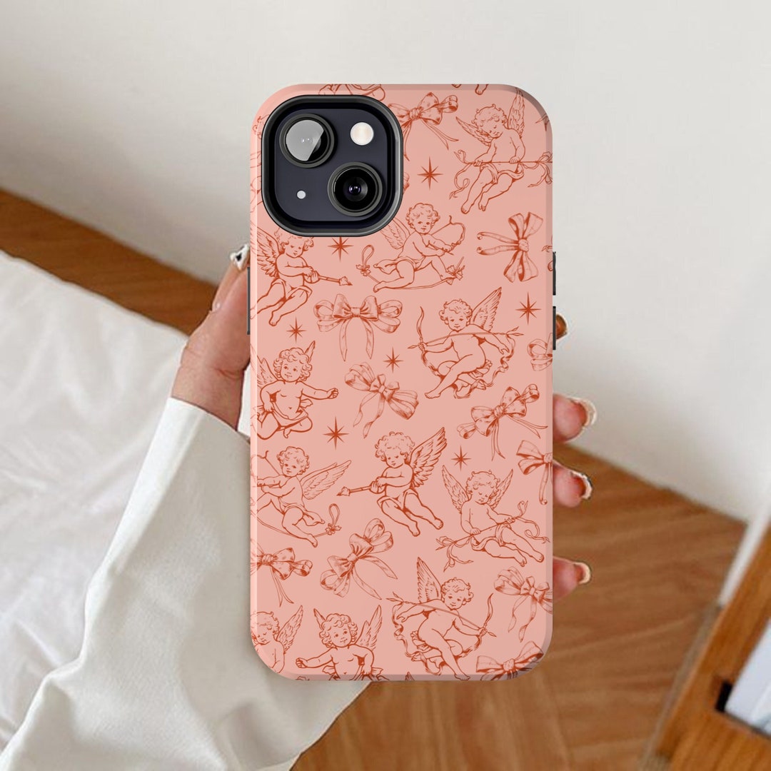 Coquette Angels Phone Case, Cupid Bows iPhone Cases, Ribbon Bow ...