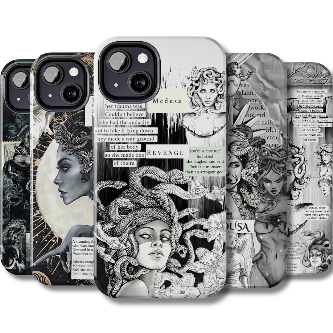 Medusa Collage Phone Case, Greek Mythology iPhone Cover, Greece Snake ...