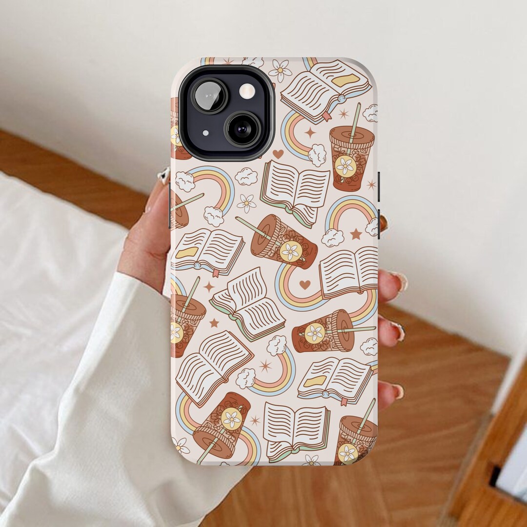 Books and Coffee Phone Case, Groovy Book iPhone Cases, Booktrovert ...