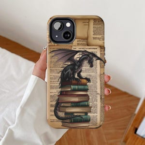 Dragon Phone Case, Fantasy Book Theme iPhone Cover, Literary Lover ...