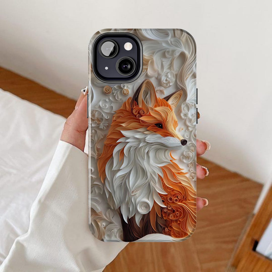 Fox Paper Art Design Phone Case, Artistic Style iPhone Cover, Foxes ...