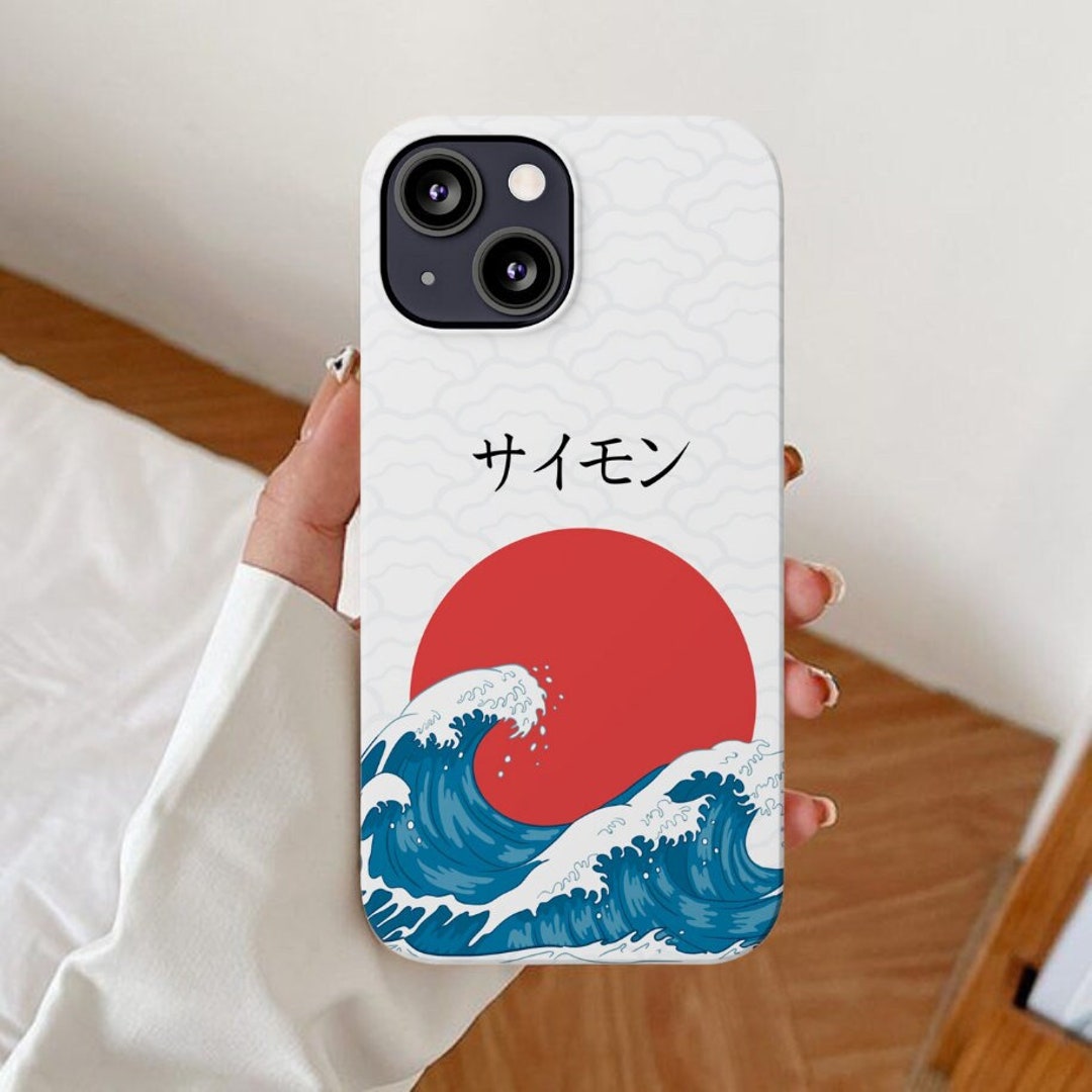 Personalized Japanese Name Custom Gift Kanji Phone Case Wave Japanese ...