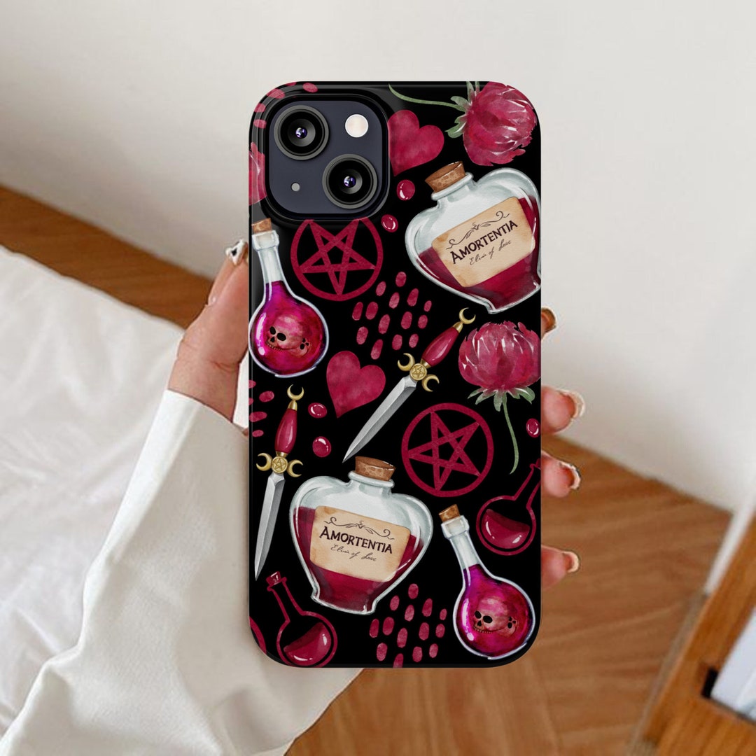 Love Witch Phone Case, Gothic iPhone Cases, Magic-themed Art, Red Goth ...