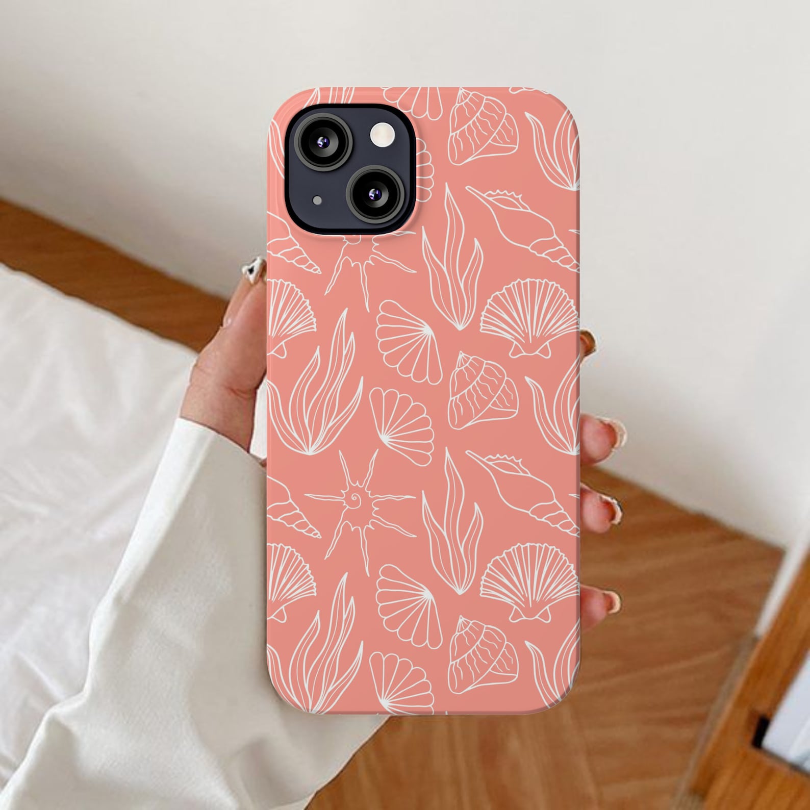 Seashell Phone Case, Ocean Pattern iPhone Cases, Minimalist Gift, Beach ...