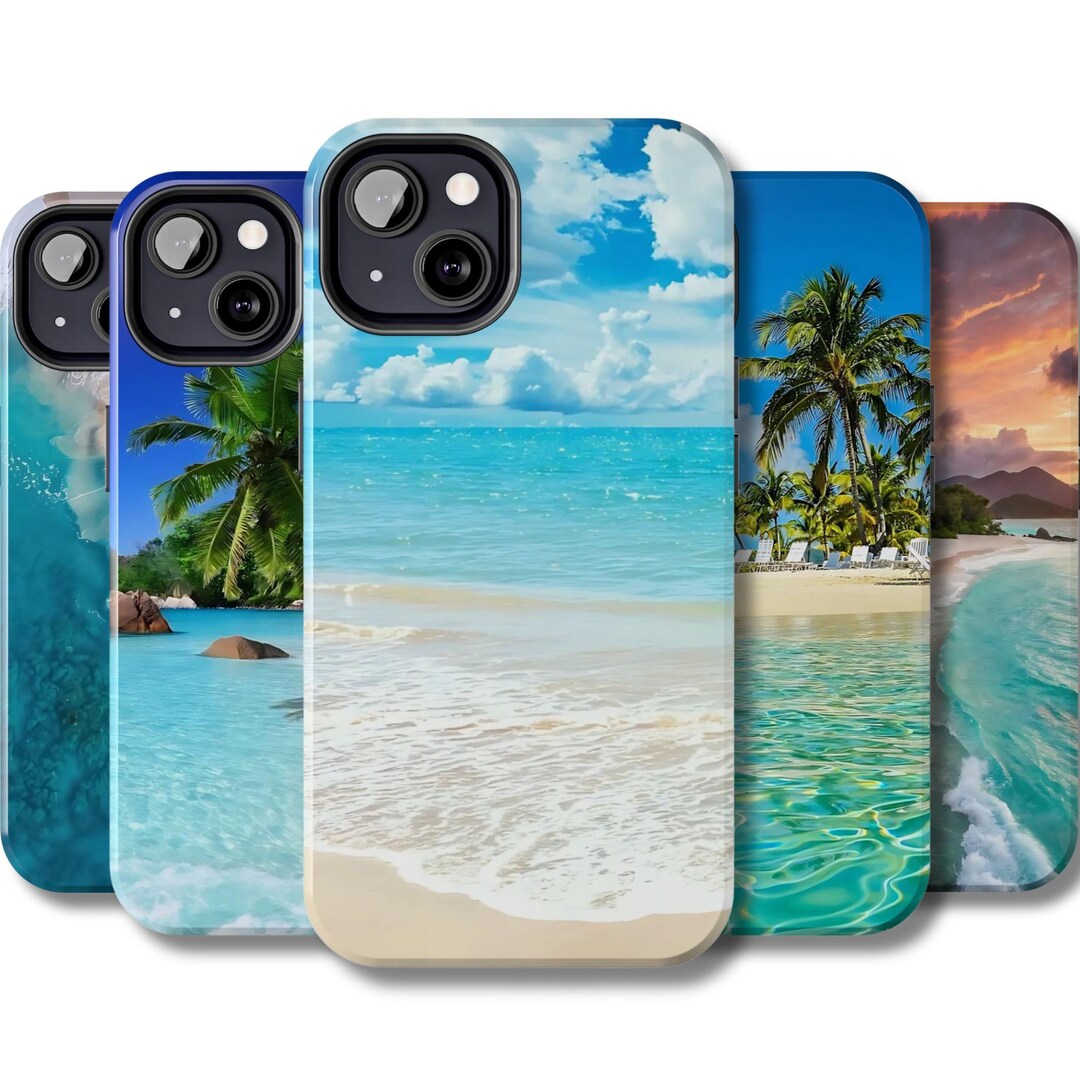 Tropical Beach Phone Case, Blue Ocean iPhone Cover, Nautical Island ...