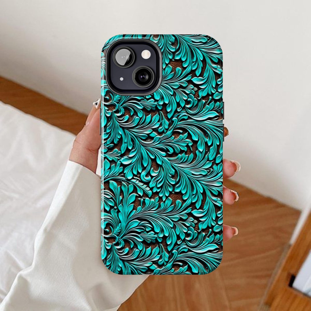 Western Phone Case, Tooled Leather Effect iPhone Cases, Floral ...