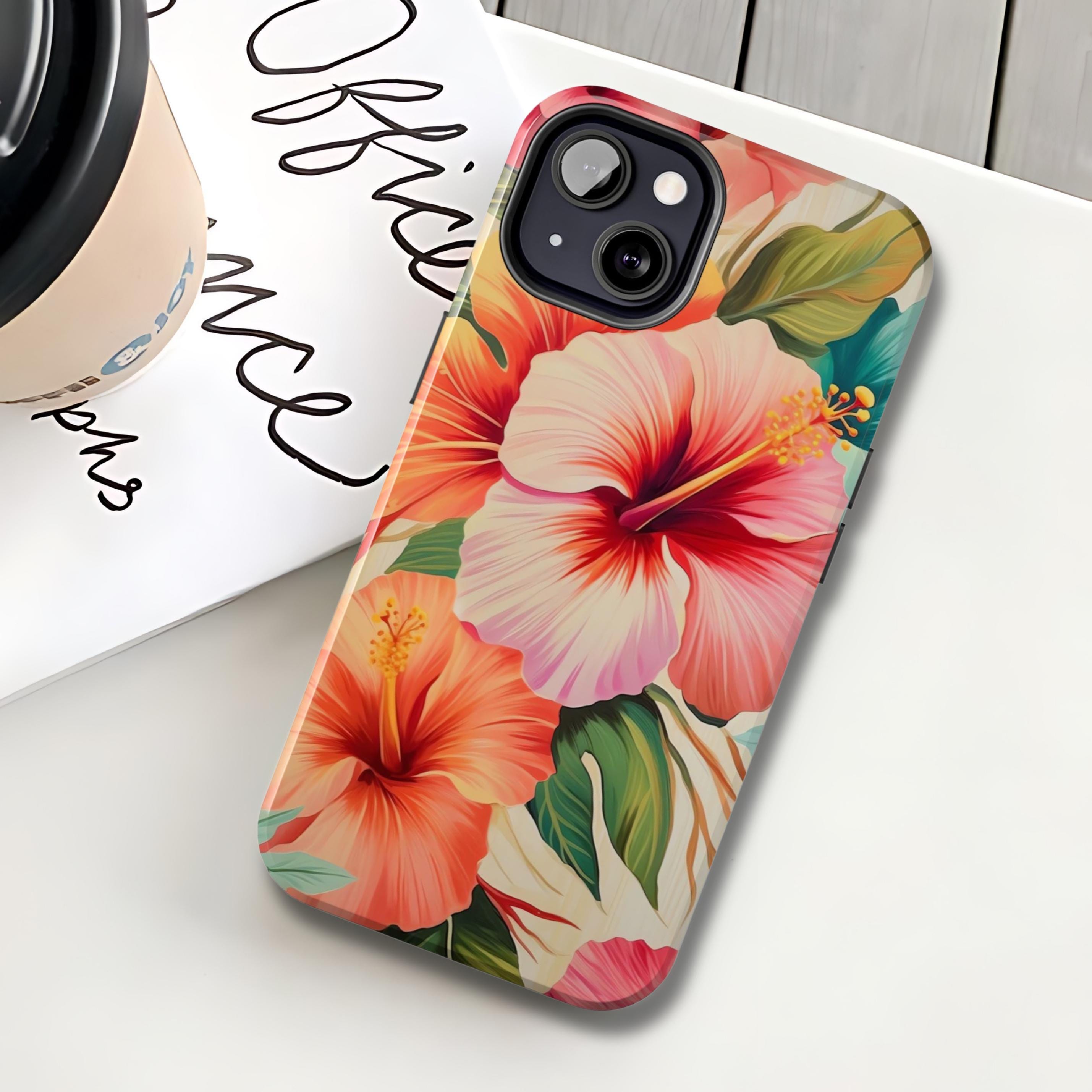 Vintage Hawaii Phone Case, Tropical Hibiscus iPhone Cover, Summer Retro ...